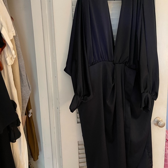 ASOS Curve | Dresses | Asos Curve Navy Blue Satin Dress | Poshmark